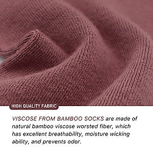 SERISIMPLE Women Thin Bamboo Socks Crew Lightweight Above Ankle Casual Dress Sock For Ladies Bootie Trouser 5 Pairs (Assorted2, Large)