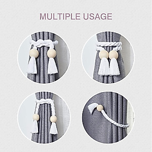 4 Pack Magnetic Curtain Tiebacks Convenient Drape Tie Backs Weave Holder for Window Draperies Hold Curtains Drape Ties Backs 16 inch Holdback