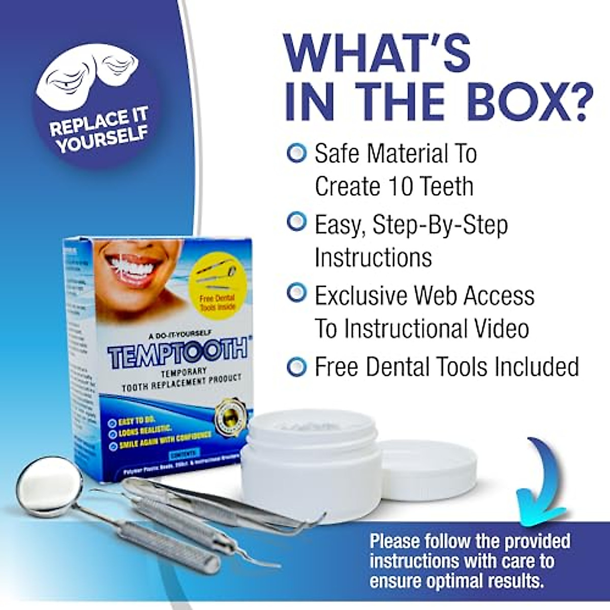 Temptooth #1 Seller Trusted Patented Temporary Tooth Replacement Product