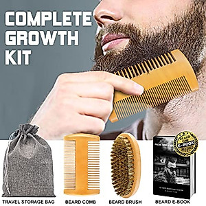 XIKEZAN Beard Growth Kit,w/Beard Roller,Beard Growth Oil,Beard Conditioner,Beard Wash,Balm,Comb,Brush,Scissor,Bag,EBook,Beard Care Grooming Kit Christmas Stocking Stuffers Gifts for Men Him Husband