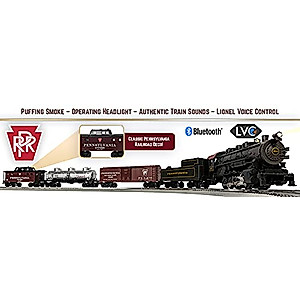 Lionel Pennsylvania Flyer LionChief 0-8-0 Freight Set with Bluetooth Capability, Electric O Gauge Model Train Set with Remote