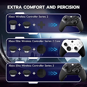 Mcbazel 13 in 1 Metal 6 Swap Thumbsticks Joysticks, 4 Trigger Paddles, 2 D-pads with Adjustment Tool and Carry Case for Xbox One Elite Series 2 Controller - Black