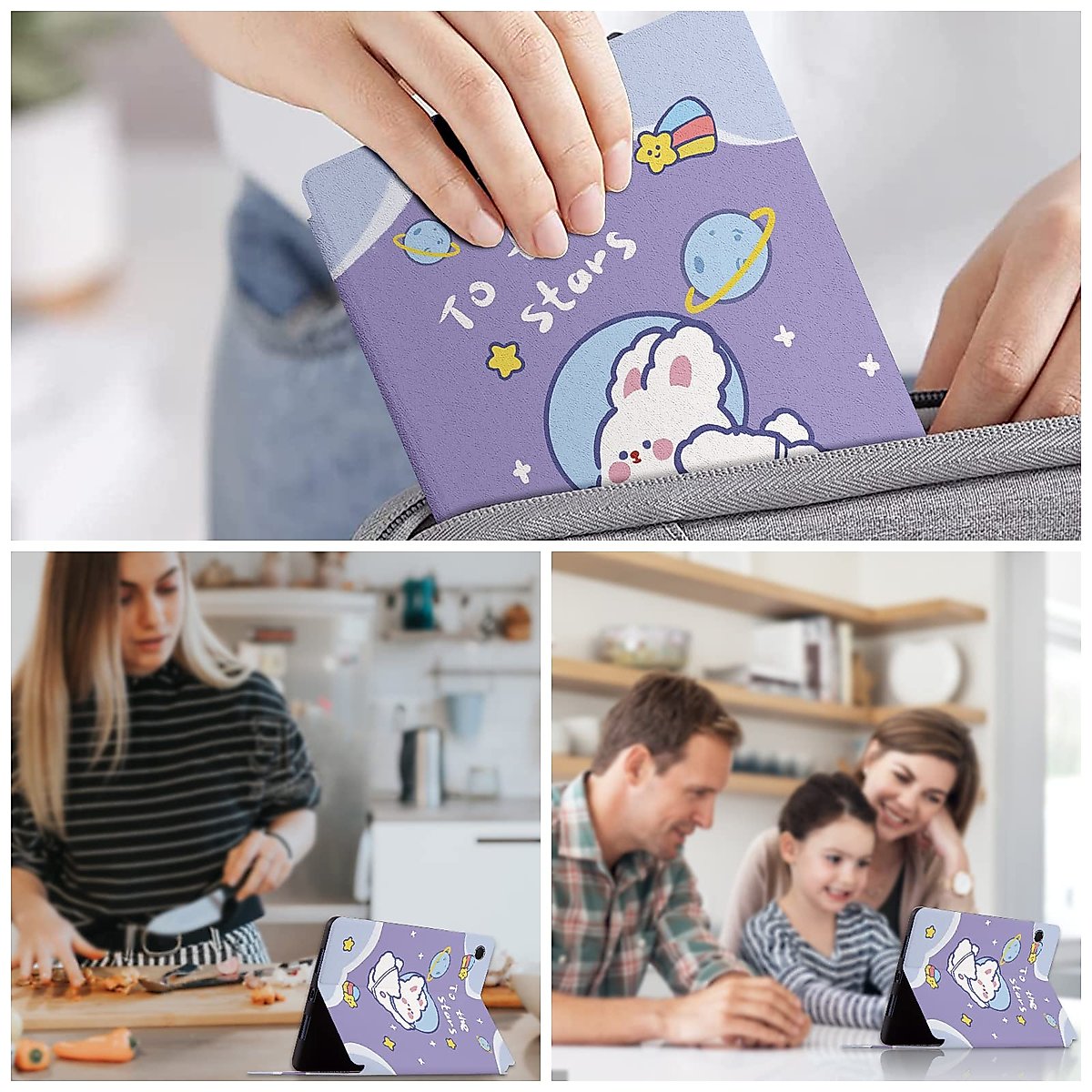 Nuouxoco for Samsung Tab A8 10.5 inch Case Multi-Angle Smart Stand Shell Cover Protective Case for Samsung Galaxy Tab A8 Tablet 2022 (SM-X200/X205/X207) Case - Cute Rabbit