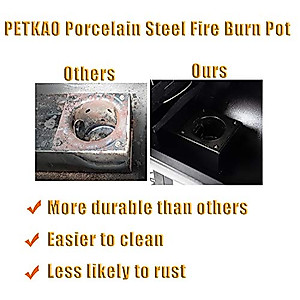PETKAO Porcelain Steel Fire Burn Pot, BCA012 Heat Baffle Diffuser and Igniter for Traeger and Most Pit Boss Pellet Grill Burner