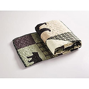 Virah Bella Quilted Throw Blanket 50" x 60" Bear Star Lightweight Throw Quilt Great for Loungers & Extra Bedding - Beautiful Lodge-Themed Blanket