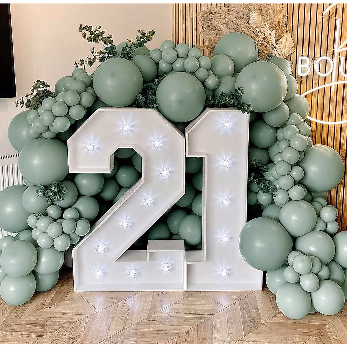 Dusty Green Balloon Garland Double Stuffed Olive Green Balloon Different Size Retro Mint Green Balloon Arch Kit for Birthday Wedding Baby Shower Bridal Shower Engagement Party Decor