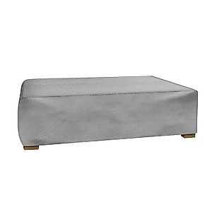 Large Slim Outdoor Ottoman or Coffee Table Cover - Outdoor Square Table Covers - Patio Ottoman Washable - Heavy Duty Furniture 50x26x20 Grey