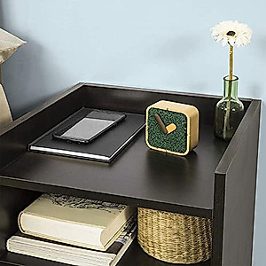 HIGOH Bedside Table Wooden Solid Bedside Cupboard Book Shelf Modern Bedside Cabinet Living Room Bedroom Furniture Nightstands Makeup Dresser HWC (Color : 01)