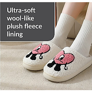 Daisy’s Findings Bad Bunny Slippers | Smiley Face Slippers for Women | Cute Plush Cute Slippers for Women | Fluffy Slippers | Fuzzy Slippers Women Indoor and Outdoor