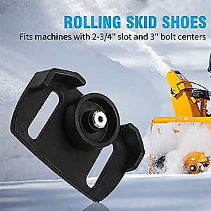 UOIENRT 490-241-0038 Universal Roller Wheel Skid Slide Shoes Replacement for MTD MTD Pro Troy-Bilt Yard Man Snow Blower (2 Pack)