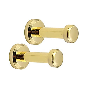 eForwish Robe Towel Hook Gold, Simple Brass Bathroom Robe Hook,Hand Towel Holder,Heavy Duty Clothes Hanger for Wall or Cloakroom,2 of Pack