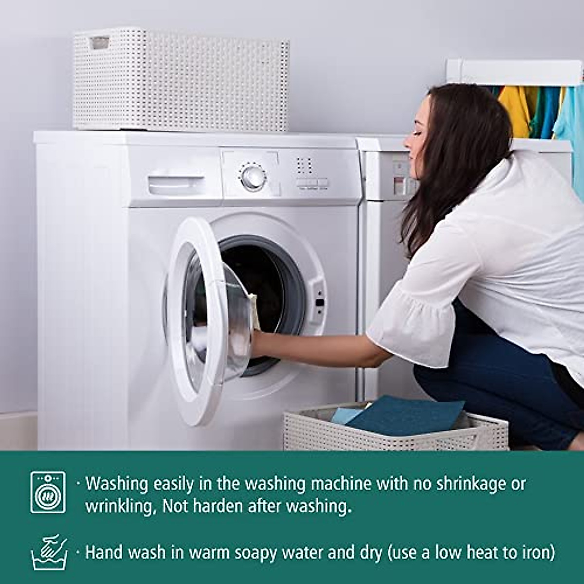 SLKQG Cloth Placemats Set of 6 - Double Thickened Easy to Clean Linen Style Fabric Placemats - Machine Washable Placemats- Heat Resistant Non-Slip Table Mats - 17.7x11.8 Inch(Linen, 6pcs)