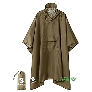SaphiRose Hooded Rain Poncho Waterproof Raincoat Jacket for Men Women Adults(brown)