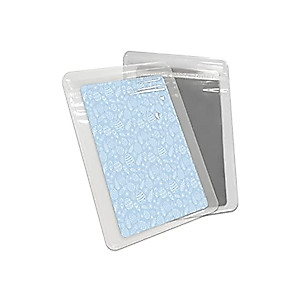 Carosoffe Easter Small Compact Mirror for Purse, Easter Egg Flowers Leaf Line Hand Draw Blue Travel Makeup Mirror for Women Men, Rectangular Handheld Compact Pocket Mirror 1 PCS