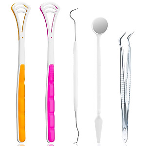 Xuke Tonsil Stone Removal Set Includes 1 Stainless Steel Tonsil Stone Removal Tool100 Long Swab1 Tonsil Stone Remover with LED Lights and 1 Curved Irrigator Syringe to Get Rid of Bad Breath (Luxury)
