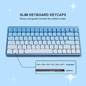 SDYZ XVX Low Profile Keycaps - Custom Keycaps, Gradient PBT Keycaps for 60% 65% 75% 100% Cherry Gateron MX Switches (Low Profile and Tradition Profile) Mechanical Keyboard, and More - Blue