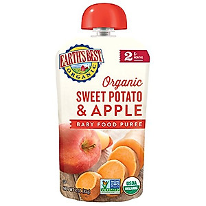 Earth's Best Organic Stage 2 Baby Food, Sweet Potato and Apple, 4 oz. Pouch (Pack of 12)