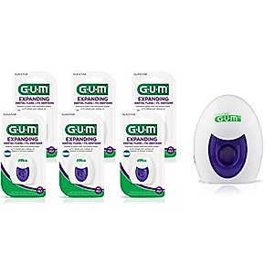 GUM - 10070942302408 Expanding Dental Floss, 43.3 Yards (Pack of 6)