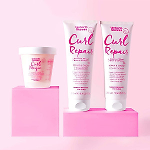 Umberto Giannini Curl Repair Conditioner, Vegan & Cruelty Free Repair & Growth Formula with Seaweed, Wheat Bran & Caffeine, 250 ml