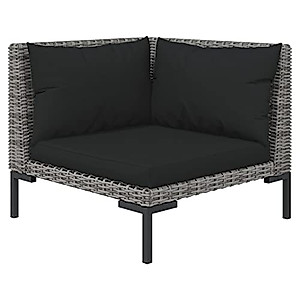 KTHLBRH 9 Piece Patio Lounge Set with Cushions Poly Rattan Dark Gray,Outdoor Patio furnature,Outdoor Furniture,Patio Set,Balcony Furniture,for Patio,Garden,Poolside,Backyard