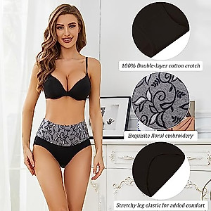 MEIDAYAI Womens Underwear Cotton Tummy Control High Waisted Underwear Soft Breathable Full Coverage Panties Multipack