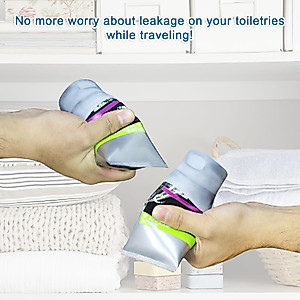 8 Pack Silicone Bottle Covers for Travel, Cruise Must Haves, Travel Essentials for Women Men, Travel Size Toiletries, Cruise Ship Essentials, Travel Accessories Luggage, Elastic Sleeves Leak Proofing