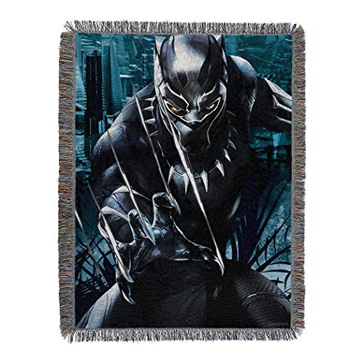 Marvel's Black Panther, "Ripper" Woven Tapestry Throw Blanket, 48" x 60", Multi Color