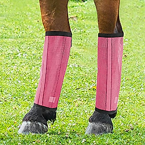 TrustBreech-Made in USA Mesh Fly Boots for Horse Breathable Plastic Mesh Horse Leggins (Pink, Large)