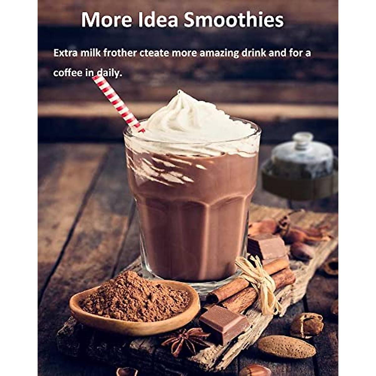 900 Watts Smoothie Blender for Shakes and Smoothies, 12 in 1 Set Bullet Personal Blender with Milk Frother, Germany 3D Stainless Steel 6-Leaves Blades Smoothie Maker, 24oz and 18oz Tritan BPA-Free To-Go Cups