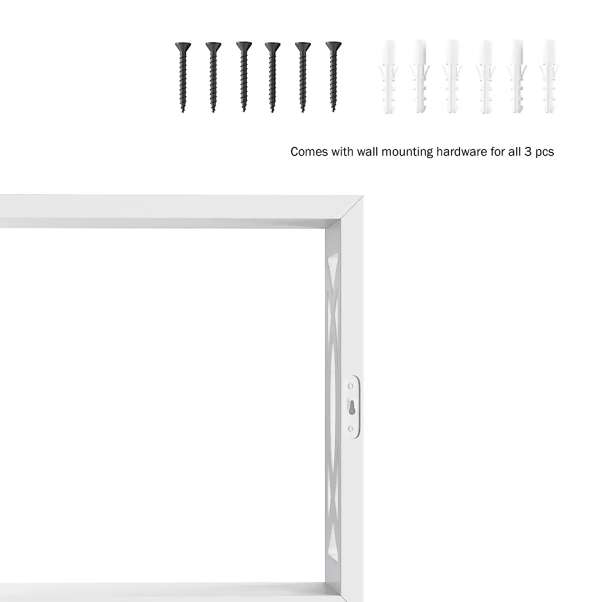 Floating Shelves- Open Cube Wall Shelf Set with Hidden Brackets, 3 Sizes to Display Décor, Photos, More- Hardware Included by Lavish Home (White)
