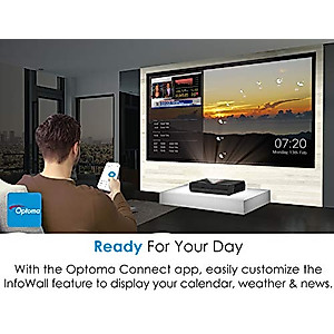 Optoma CinemaX P1 4K UHD Laser TV Home Theater Projector | Bright 3000 Lumens | Ultra Short Throw | Integrated NuForce Soundbar | Stream Netflix and Prime Video | Works with Alexa and Google Assistant
