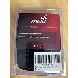 MEILI Heavy Duty Boat Trailer Transom Strap (2PK) - 2 inch x 48 inch Adjustable Marine Boat Tie Down Straps to Trailer (Shipped from USA) with Quick Release Buckle1200 LBS Capacity Securely