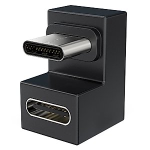 UPERFECT USB C U Shape Adapter, 360 Degree Angled USB 3.1 Type C (USB-C) Male to Female U Shape Adapter 4K144hz Resolution 10Gbps for Monitor,Laptop, Tablet & Mobile Phone