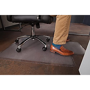 OFM Office Chair Mat for Hardwood Floor - Easy Glide Computer Desk Chair Floor Mat - Plastic Rolling Mat for Hard Floors for Work, Home, Gaming with Extended Lip (36” x 48”)