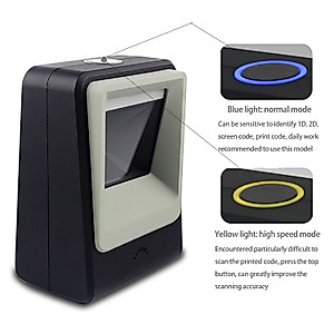 2D QR Barcode Scanner,Symcode Omnidirectional Hands-Free USB Automatic Barcode Reader for Mobile Payment Computer Screen Scan
