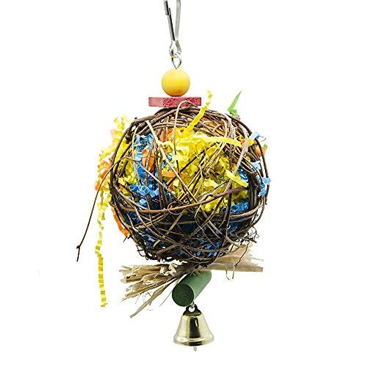 EBaokuup 2 Pack Bird Chewing Toys Foraging Shredder Toy Parrot Cage Shredder Toy Foraging Hanging Toy for Cockatiel Conure African Grey Amazon