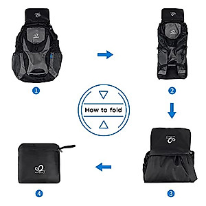 WATERFLY Lightweight Packable Hiking Backpack: Foldable Travel Daypack Ultralight Camping Day Pack for Woman Man