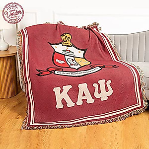 BBGREEK Kappa Alpha Psi Fraternity Paraphernalia - Woven Tapestry Throw Blanket - 51 x 63 Inches - Shield - Official Vendor