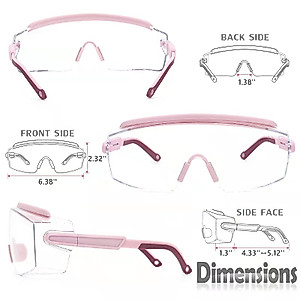UKNOW Safety Goggles Over Glasses, Anti Fog Safety Glasses with Clear Wraparound Lens, ANSI Z87.1 Protective Eyewear