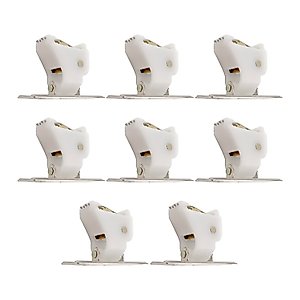 Amazing Drapery Hardware Large White Roman Shade Cord Lock with Dual Brass Wheels - Holds up to 5 Lift Cords, Suitable for Roman and Pleated Shades - 8-Pack
