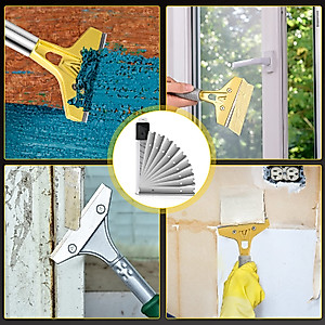 4 inch Scraper Blades 60 pcs Replacement High Carbon Steel Razor Blade for Scraper to Remove Paint Wallpaper Sticker Adhesive Labels(6 boxes)