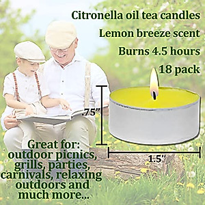 18 Pk Citronella Candles Outdoor Indoor - Aromatherapy Candle - Spa Candle - Mood Candle - Premium Quality Lemon Scented Candles - Fly Candle