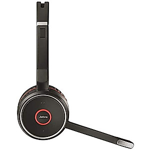 Jabra Evolve 75 Stereo Wireless Bluetooth Headset with Charging Stand - World-Class Speakers, Active Noise-Cancelling Microphone and All Day Battery, UC Optimized (New)