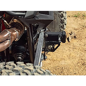 SuperATV Black Rear Receiver Hitch for 2022+ Polaris RZR Pro R/Pro R 4 - Fits Standard 2" Attachments | 3/16" Heavy-Duty Steel | Cotter & Hinge Pins | Access Hole to Change Rear Differential Oil