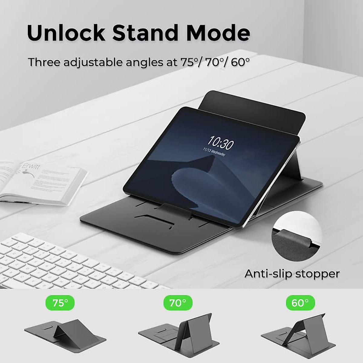 【𝟲-𝙞𝙣-𝟭 𝙋𝙤𝙧𝙩𝙖𝙗𝙡𝙚 𝘿𝙚𝙨𝙠】 iSwift Pi Lap Desk,Laptop Desk for Bed, Adjustable Laptop Stand for Home Office,Invisible Bed Table,[2022 Best Solution for Work from Home]