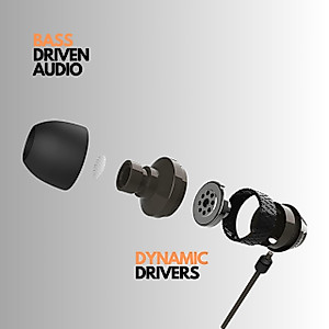 Betron B25 Earphones, Noise Isolating in-Ear Wired Headphones with Strong Bass, Tangle-Free Cord, Lightweight, Carry Case and Soft Earbud Tips (Black)