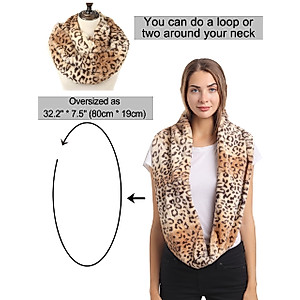 LA CARRIE Womens Leopard Print Infinity Scarf Loop Circle Neck Warmer (Brown Leopard)