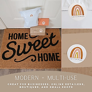 Happy Mail Stickers - Boho Rainbow Stickers for Small Business - Round Envelope Stickers for Boxes & Mailers (500 Per Roll) - Small Business Supplies Packaging for Online Retailers, Boutiques, & More