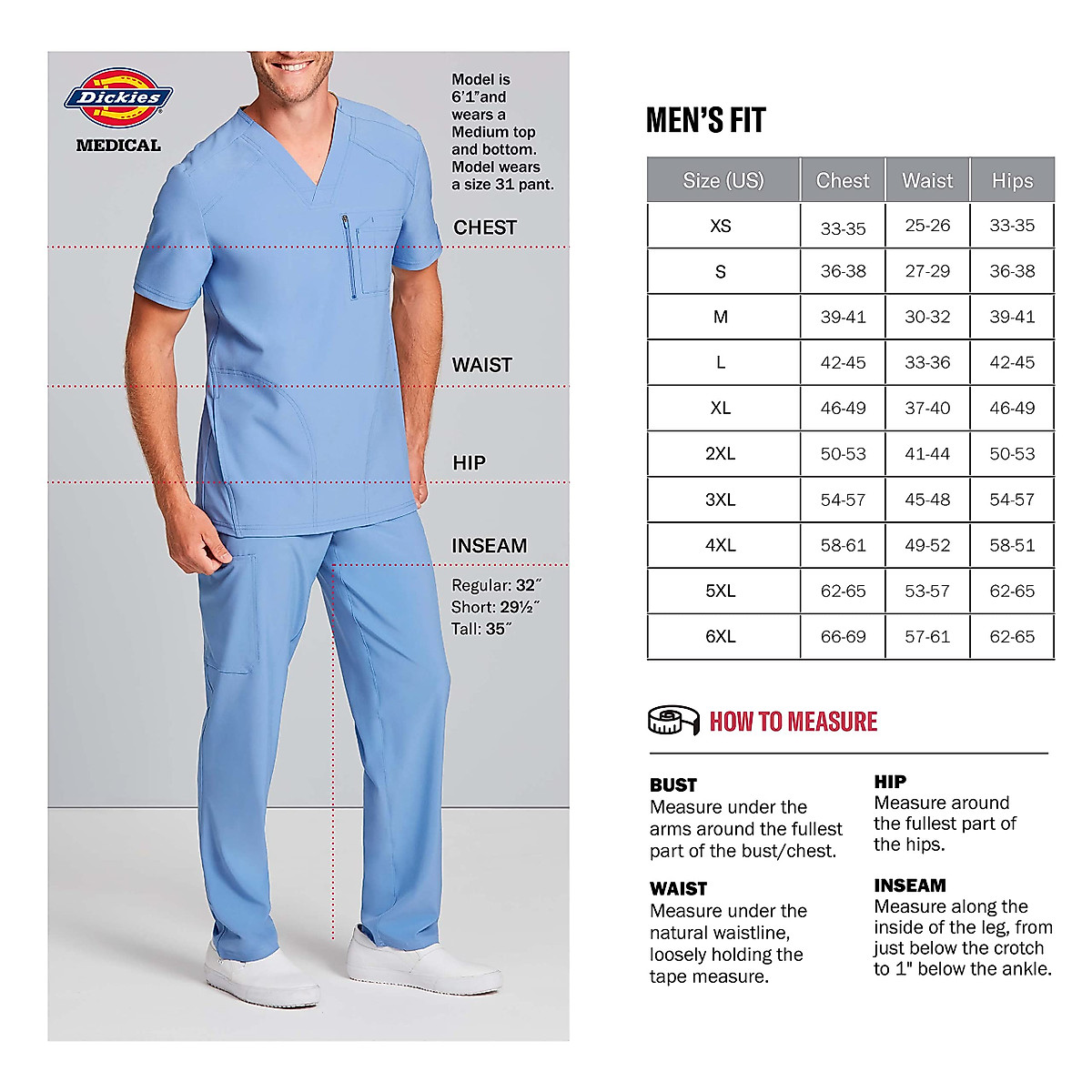 Dickies Men's Signature Elastic Waist Scrubs Pant, Dark Khaki Large Tall