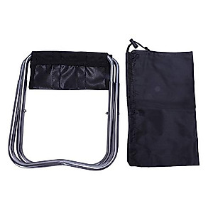 CHENGHUIXIN Portable Black Folding Aluminum Oxford Cloth Chair Outdoor Patio Fishing Camping with Carry Bag